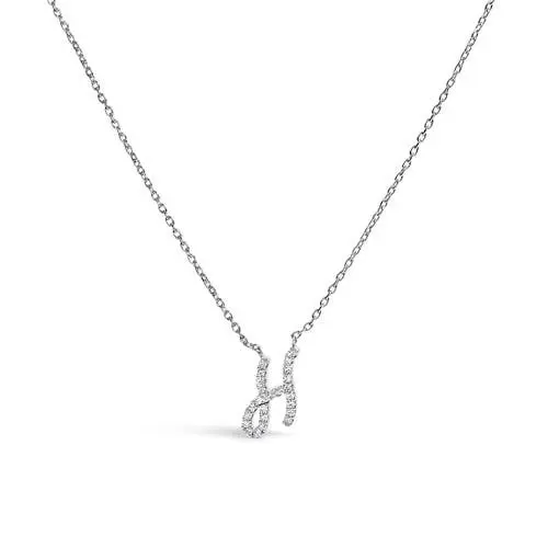 HAUS OF BRILLIANCE 10k Gold Diamond Accent Initial Pendant Necklace - White | H
